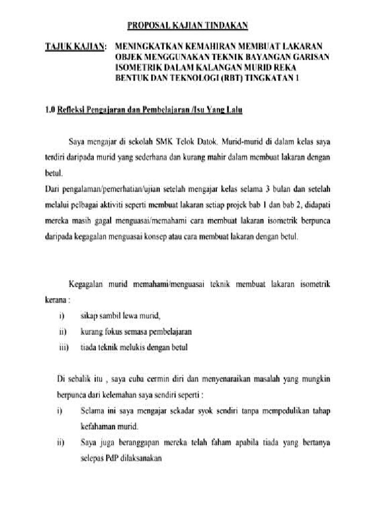 Contoh Kajian Tindakan RBT2021 | PDF