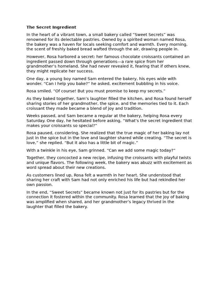 The Secret Ingredient | PDF | Cooking, Food & Wine | Mystery, Thriller ...