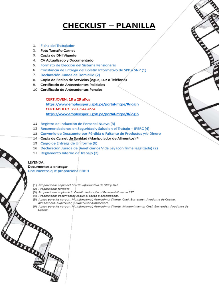 Check List - Documentacion A Presentar | PDF | Finanzas y ...