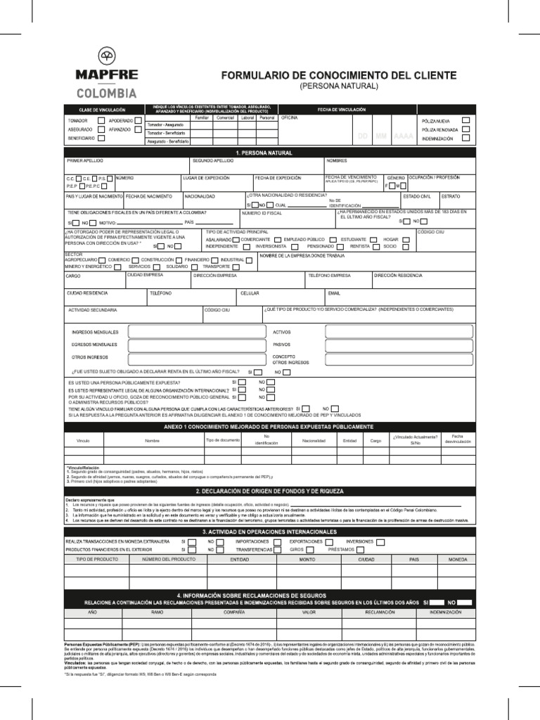 SARLAFT PERSONA NATURAL | PDF | Documento de identidad SARLAFT PERSONA NATURAL | PDF | Documento de identidad