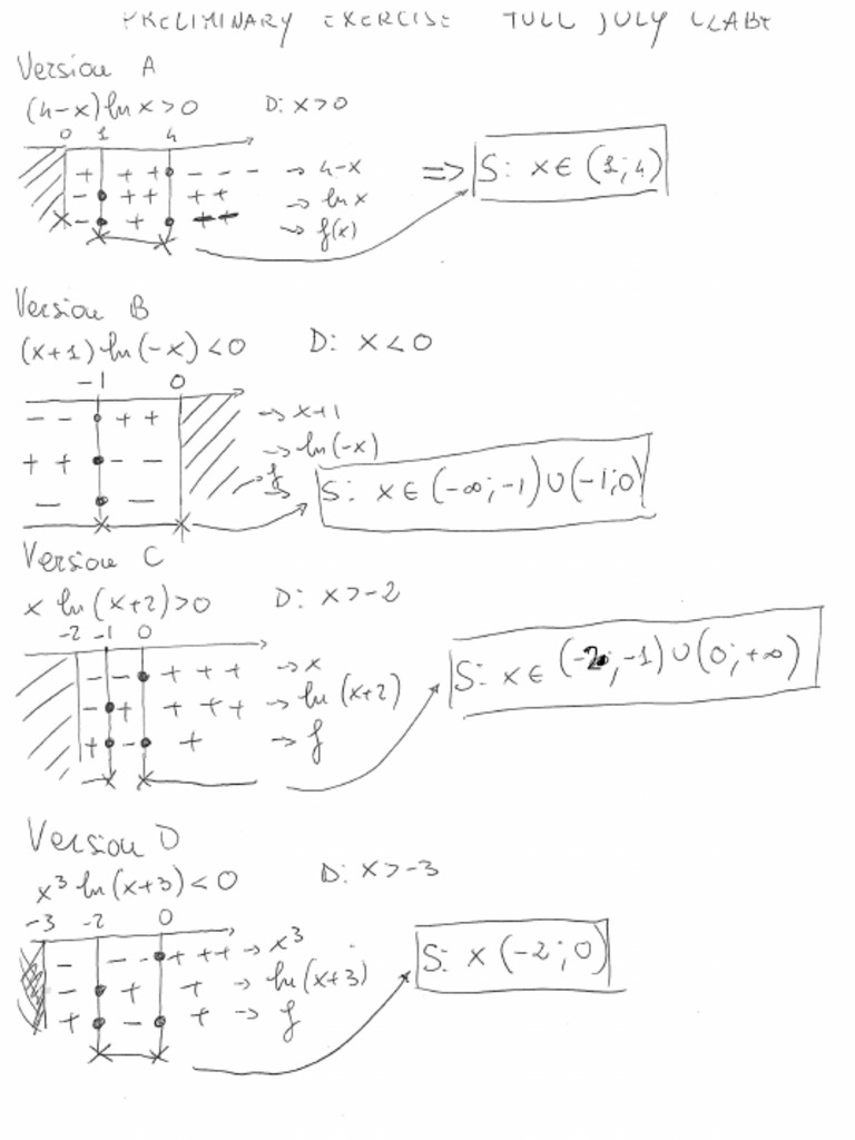 Solutions Preliminary Exercise July | PDF