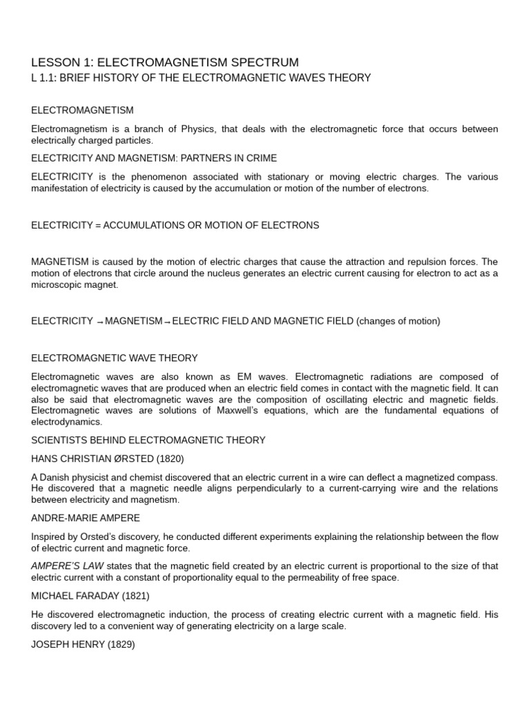 ELECTROMAGNETISM | PDF | Electromagnetism | Waves