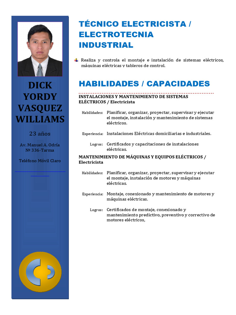 Williams Dick CV | PDF | Electricista | Informática