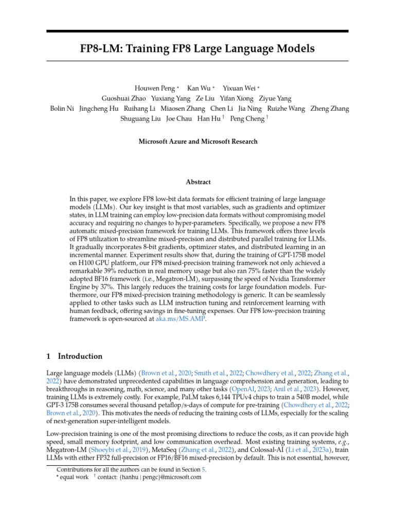 FP8 LM | PDF | Parallel Computing | Graphics Processing Unit