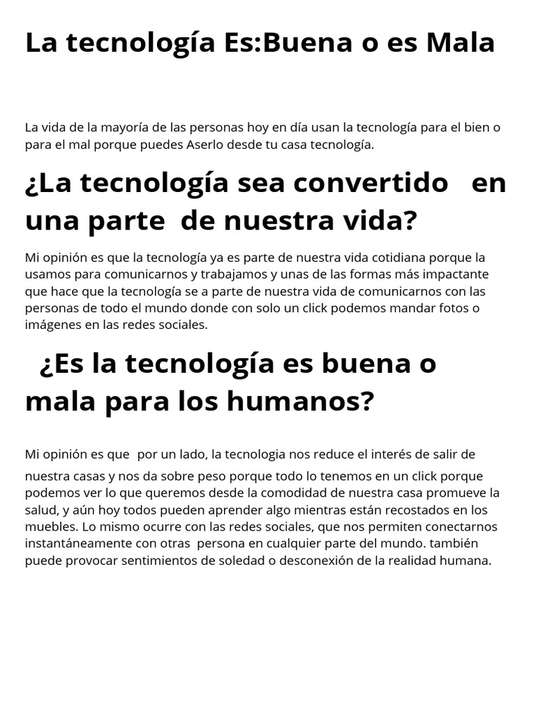 Impacto de la Tecnología en la Vida Cotidiana | PDF