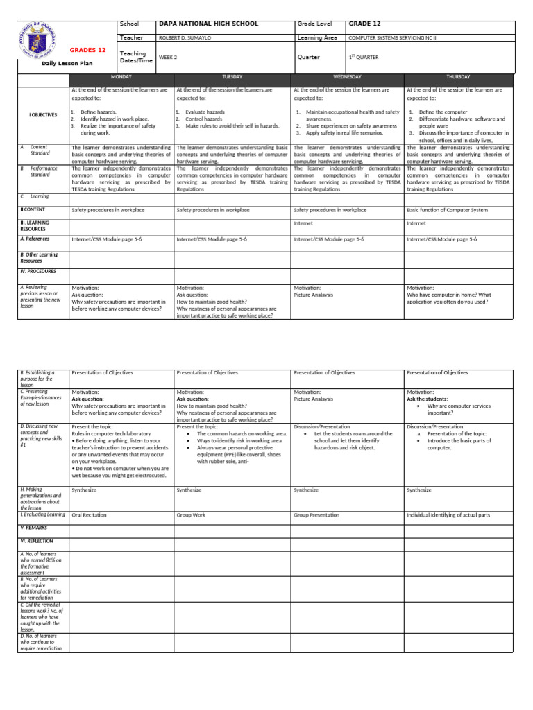 DLL CSS Week 2 | PDF | Learning | Safety