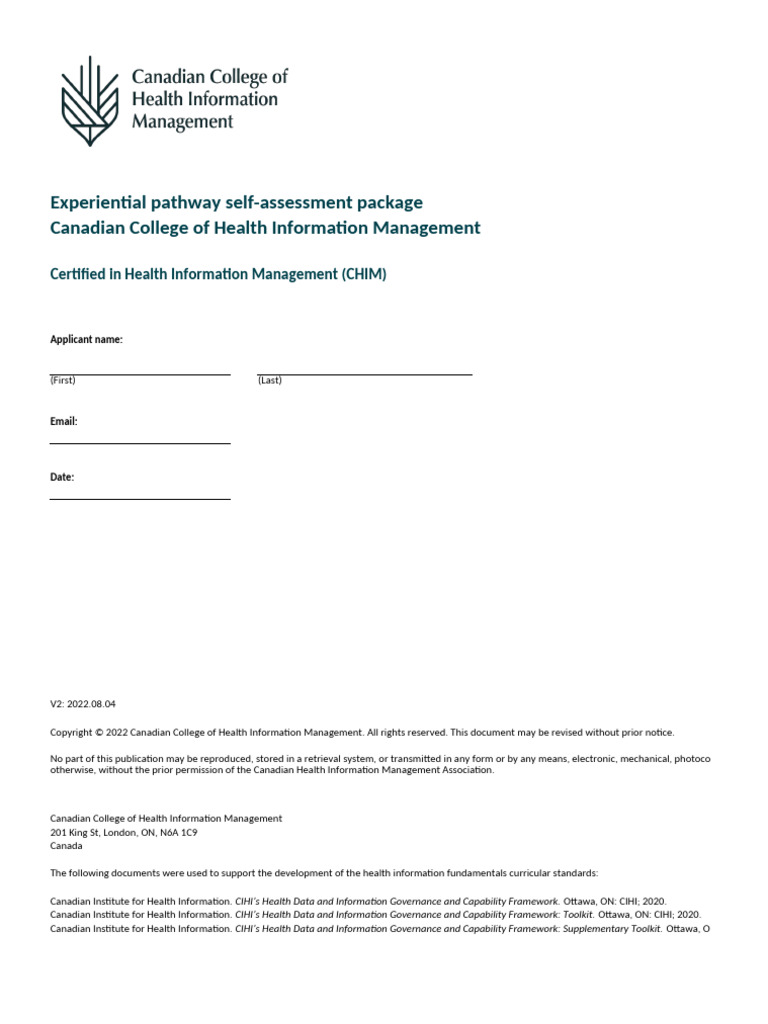CHIM Self-Assessment Guide | PDF | Computer Security | Security