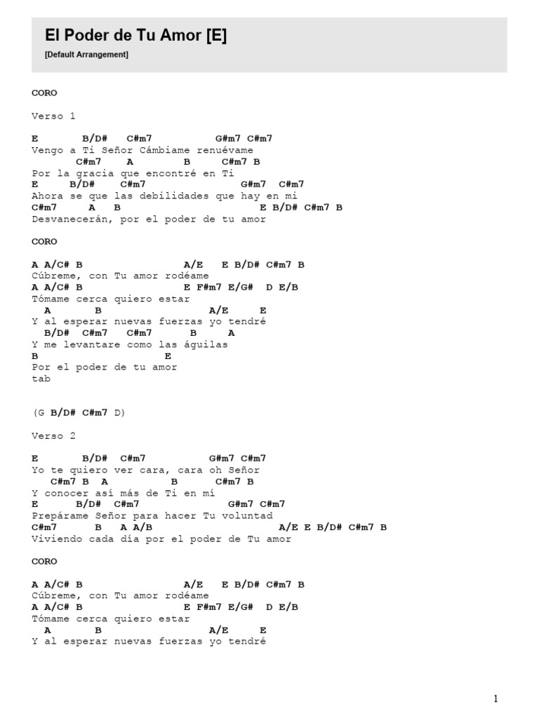 El Poder de Tu Amor - E | PDF | Artes del Lenguaje y Comunicación ...