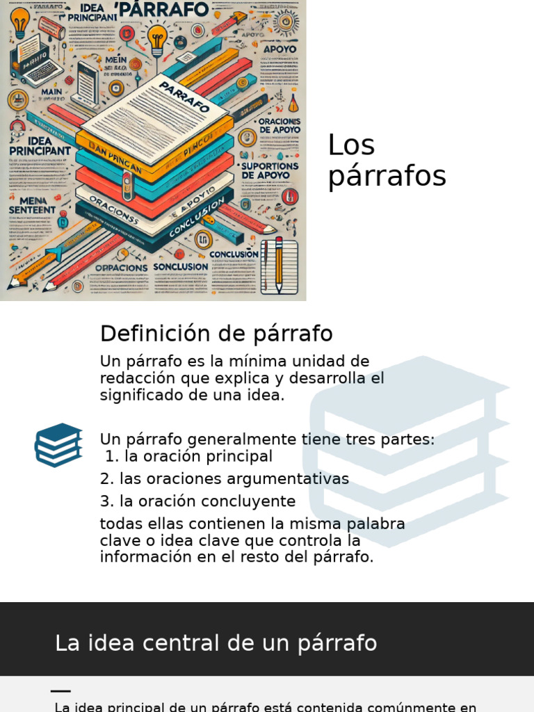 Estructura y Tipos de Párrafos | PDF | Oración (Lingüística) | Ensayos
