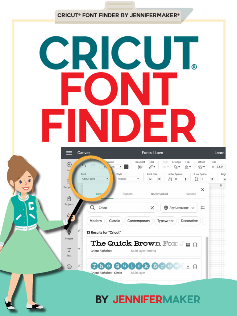 Cricut Font Finder Cheat Sheets by JenniferMaker | PDF | Software ...