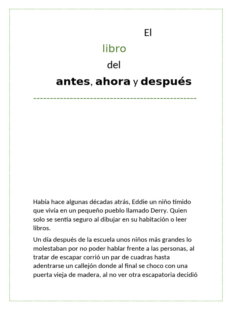 El Libro Del Antes, Ahora y Después | PDF | Ficción general