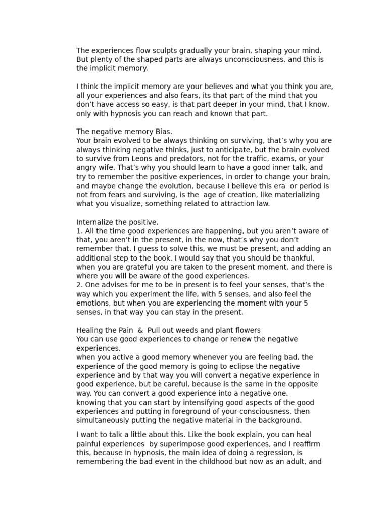 Sesion 10. Tirar de lo Bueno | PDF | Experience | Psychology