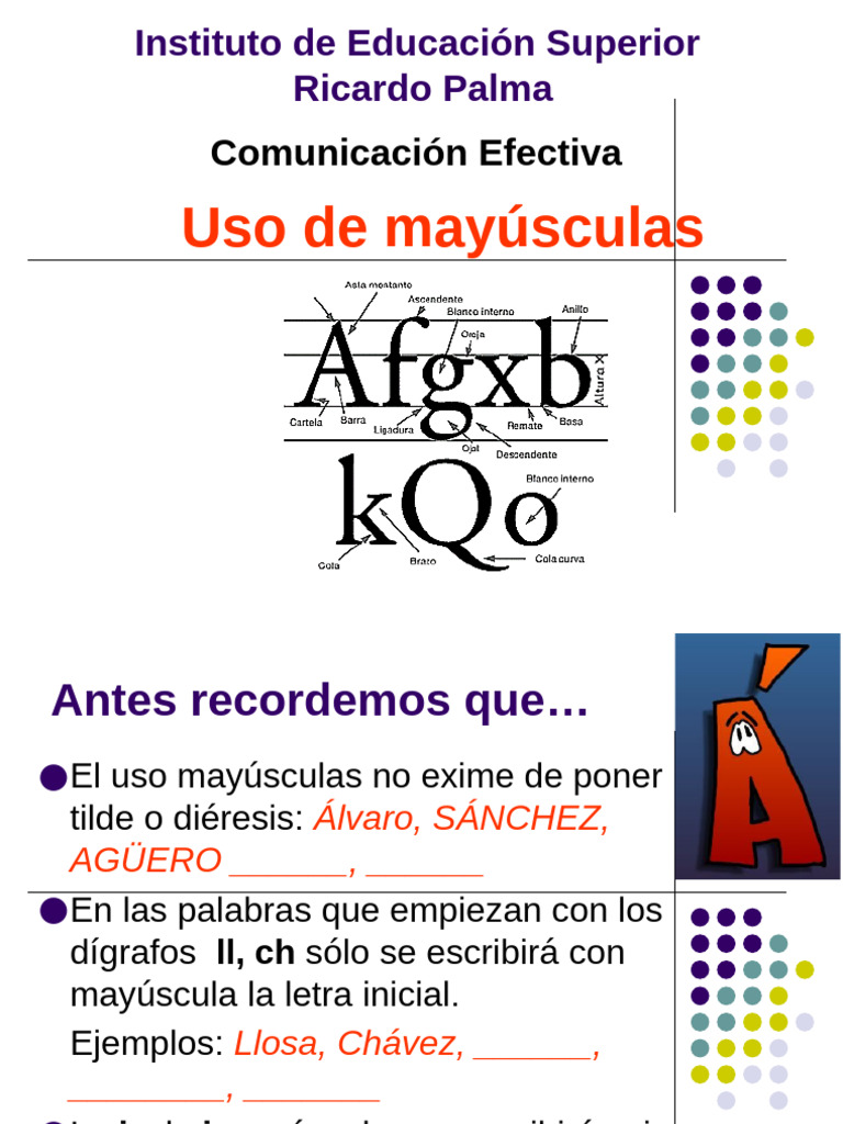 Uso correcto de mayúsculas en español | PDF | Caso de carta