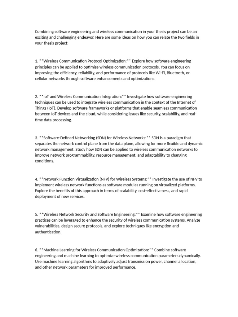 Thesis Idea For Communication and Computer Engineers | PDF | Computer ...