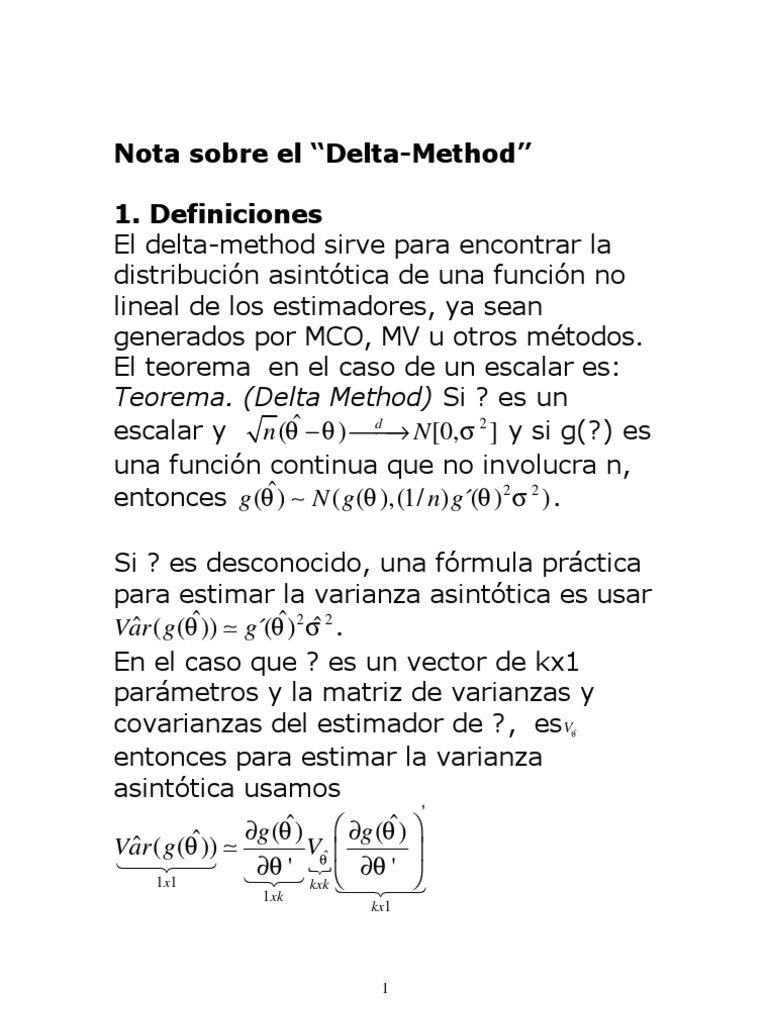 Delta Method 2 | PDF | Estadística | Estimador