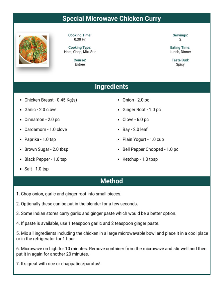 chiken curry indians | PDF