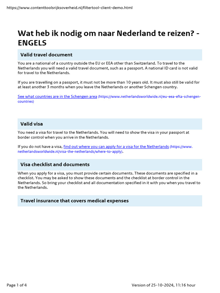Wat Heb Ik Nodig Om Naar Nederland Te Reizen Engels | PDF | Government ...