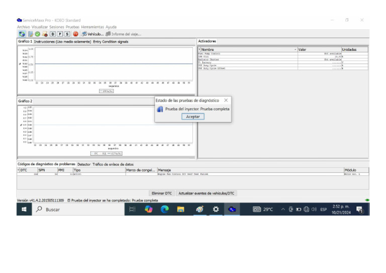 Prueba de Inyectores Koeo Unidad 435 Trucklogic | PDF