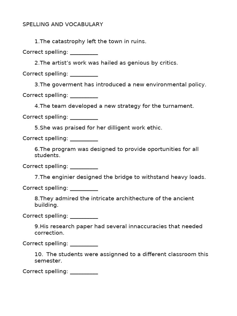 Spelling and Vocabulary 2 | PDF | Learning | Human Communication