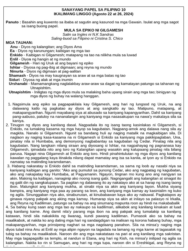 Sanayang-Papel-Filipino-10 (1) | PDF