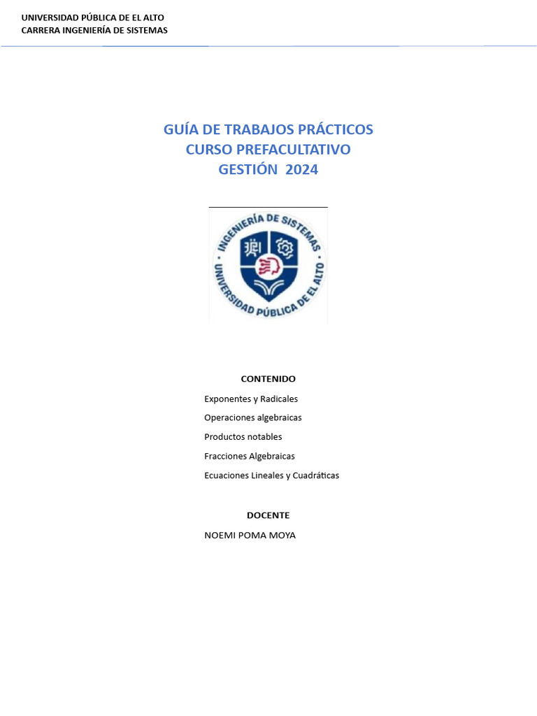 Practica II - 2024-1 | PDF | Ecuaciones | Objetos matemáticos