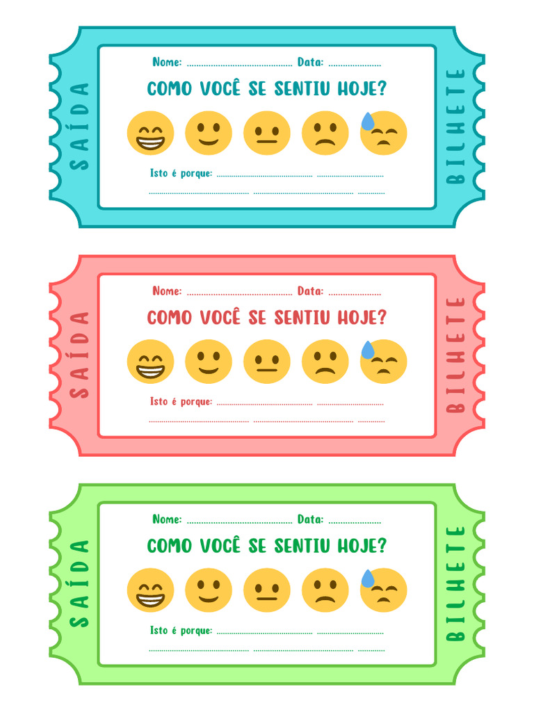 Bilhetes Como Voce Se Sentiu Sente Hoje | PDF
