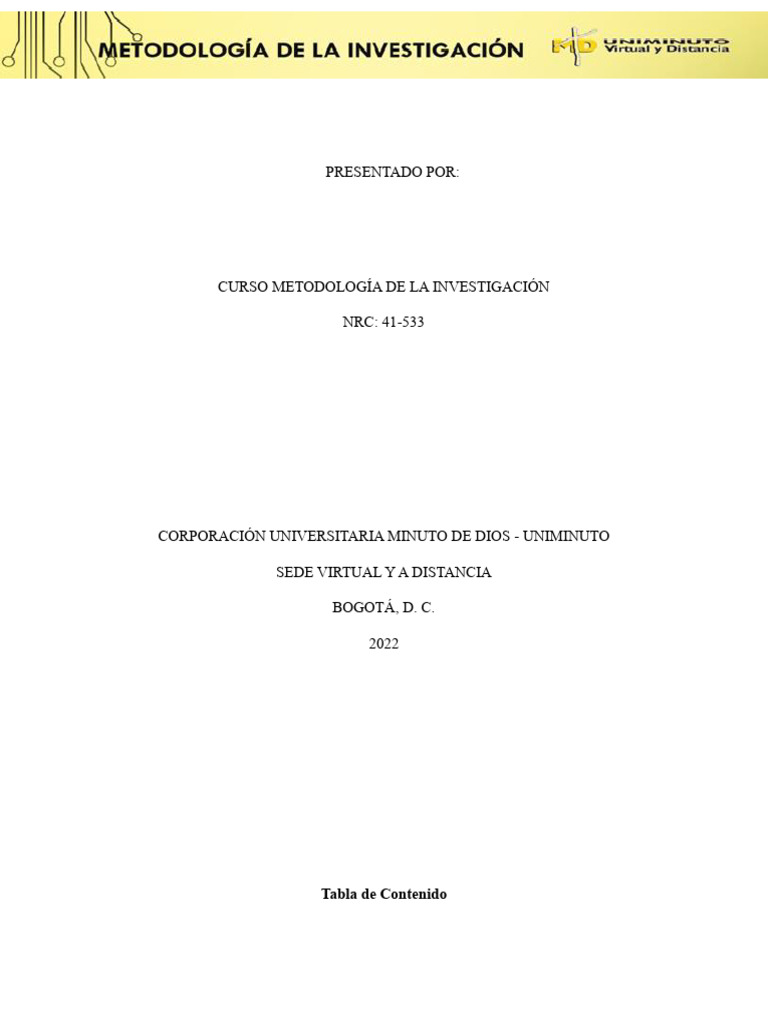 Metodologia de La Investigacion Anteproyecto Parte 1 | PDF | Trastorno ...