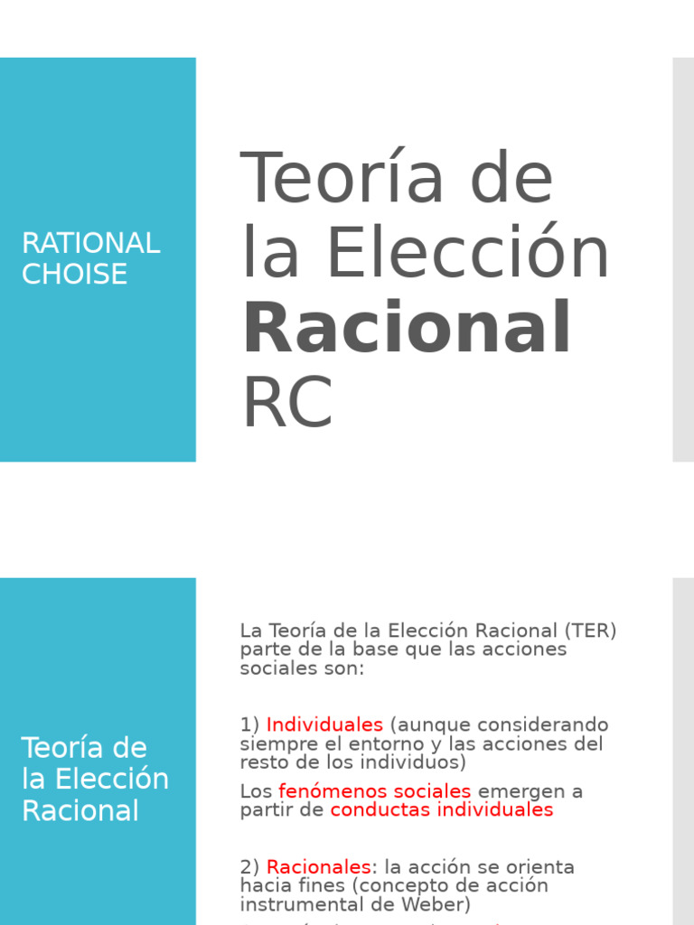Teoria Elección Racional | PDF | Racionalidad