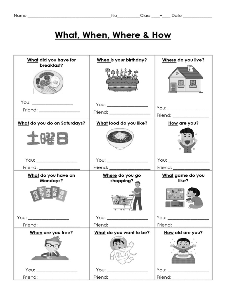 First Grade English Conversation Prompts | PDF