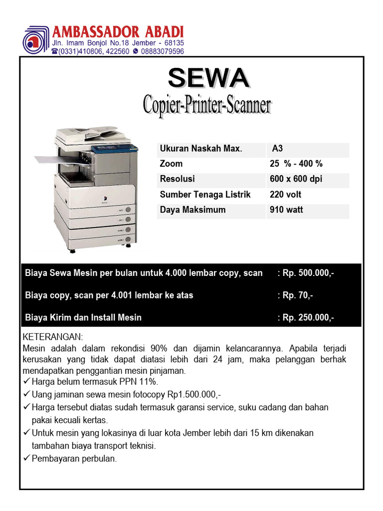 Brosur Sewa Usaha | PDF