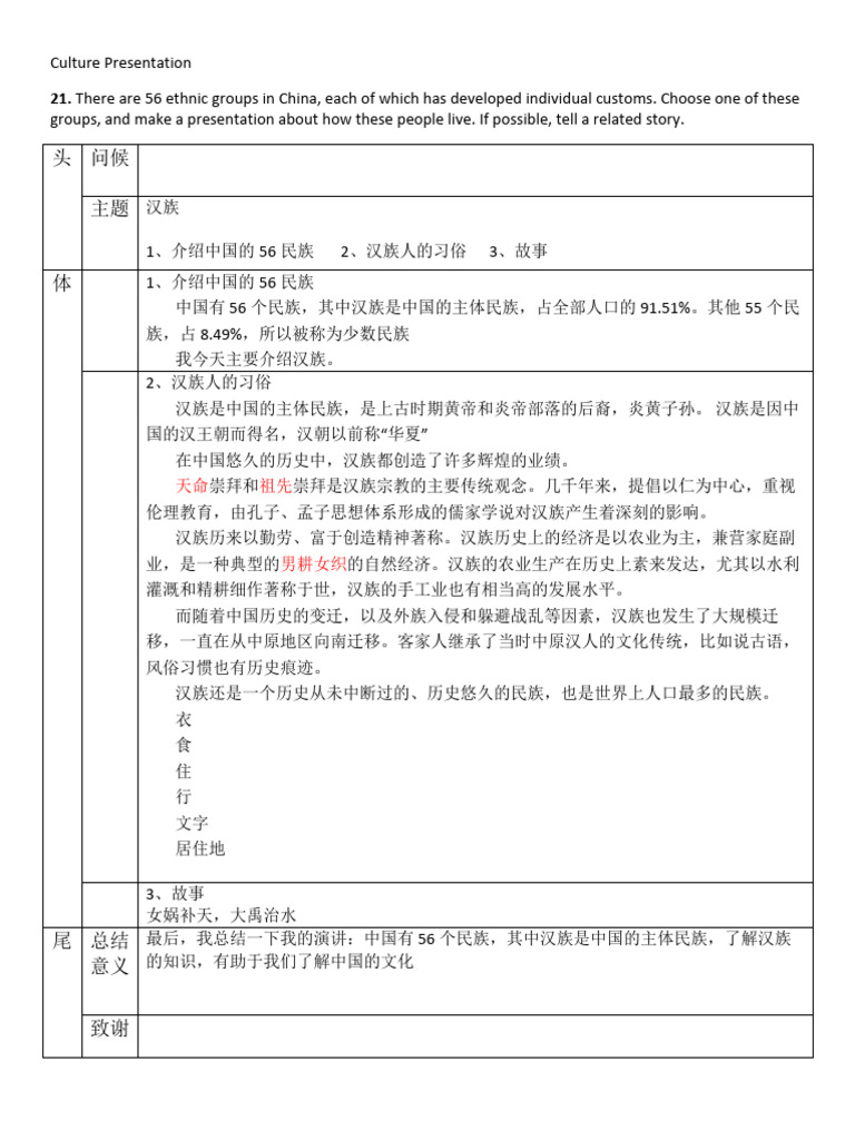 AP CHINESE NOTE 3 | PDF