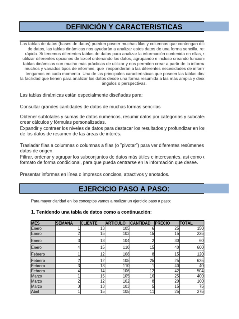 Informatica Iii - Paquete Tablas Dinámicas | PDF | Información | Bases de datos