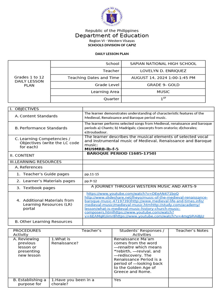 Q1 DAY 3 MUSIC | PDF | Baroque Music | Concerto