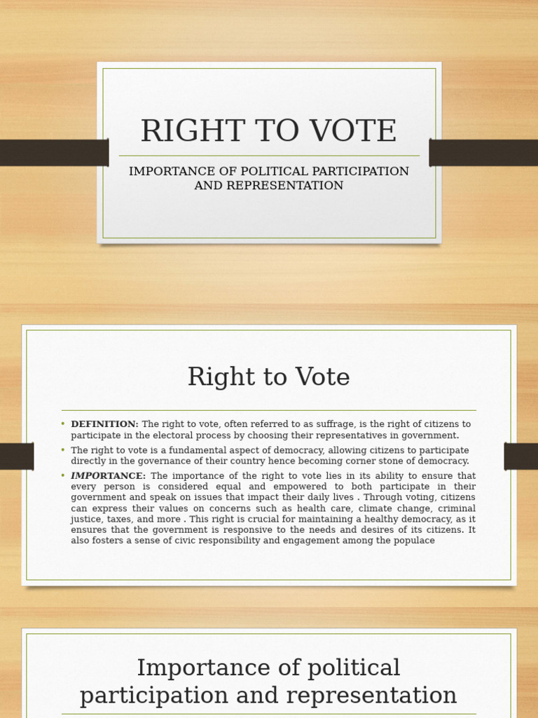 Right To Vote | PDF | Democracy | Political Ideologies