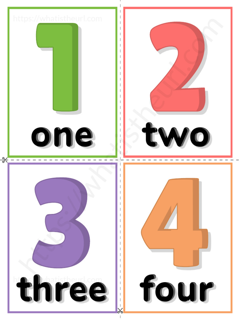 Beautiful Numbers 1 20 Flashcards | PDF