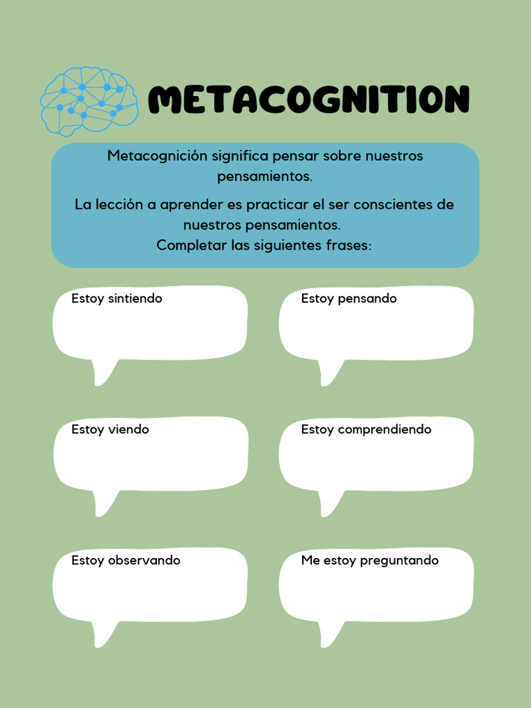Metacognition Worksheet for Students | PDF