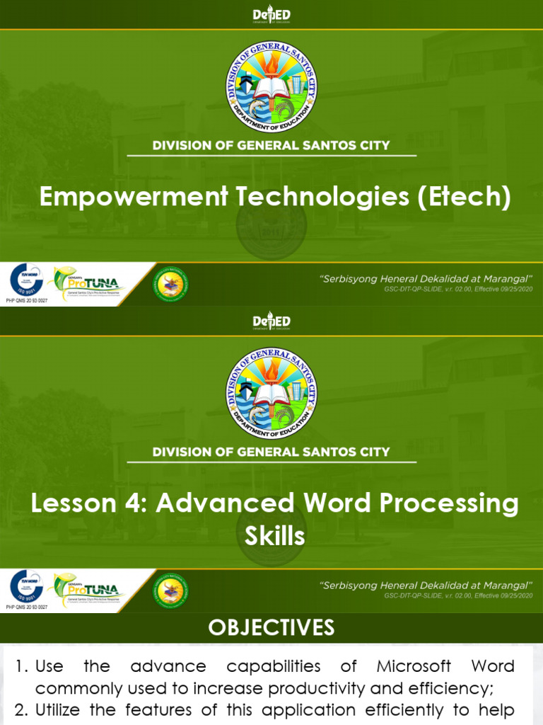 L4-Advance-Word-Processing-Skills | PDF | Mail | Microsoft Word
