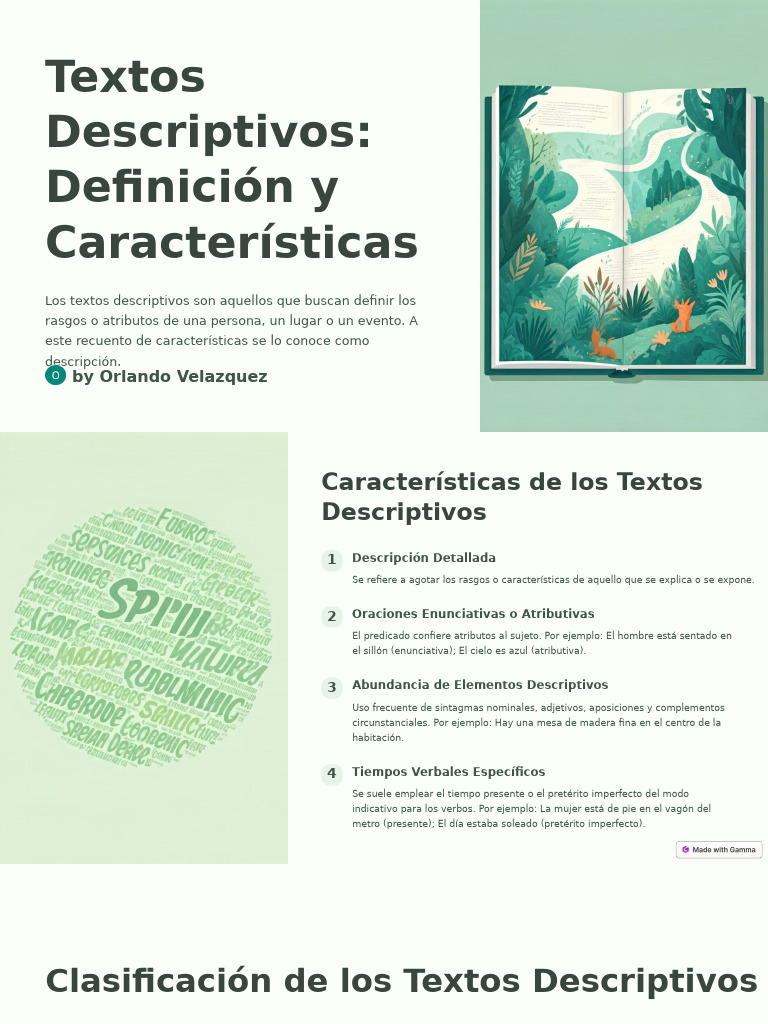 Textos descriptivos | PDF | Lingüística | Gramática