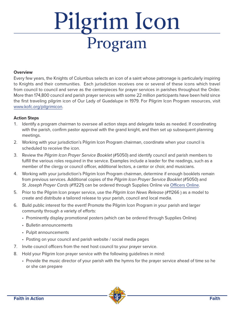 10682 Pilgrim Icon Guidesheet | PDF