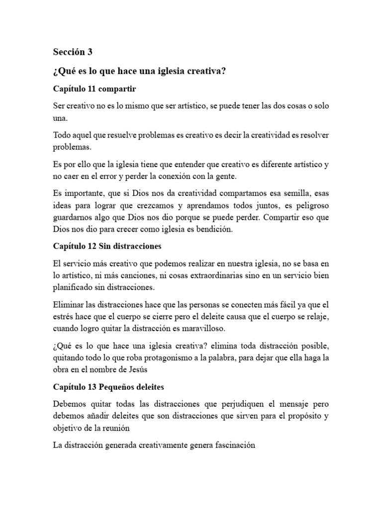 Seccion 3 Iglesia Creativa | PDF | Dios