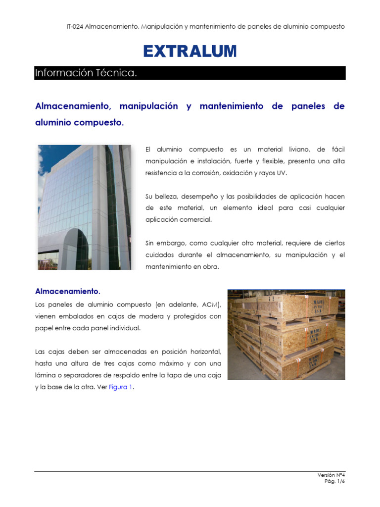 Cuidado y Mantenimiento de Paneles ACM | PDF | Agua | Aluminio