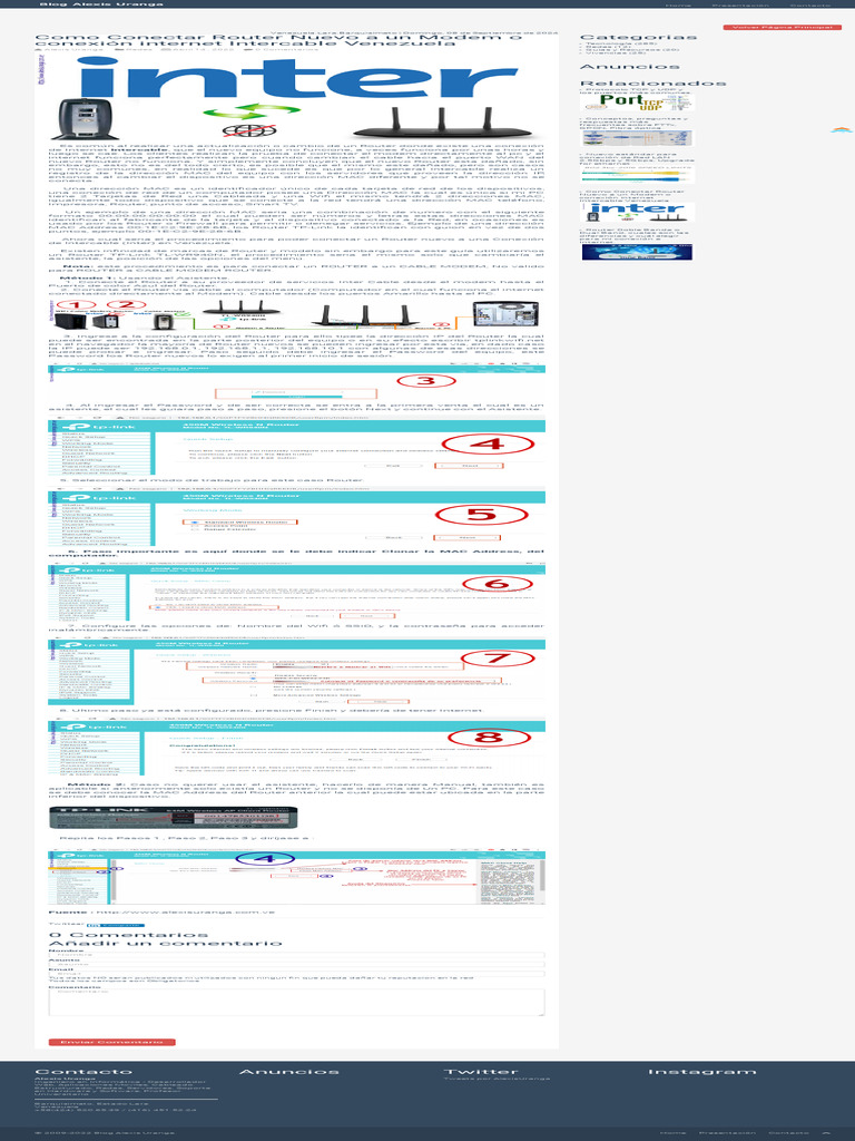 Como Conectar Router Nuevo A Un Modem o Conexión Internet Intercable ...