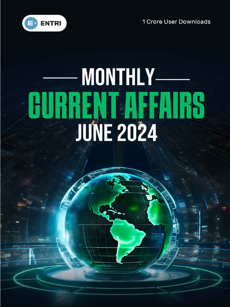 Monthly Current Affairs June 2024 | PDF