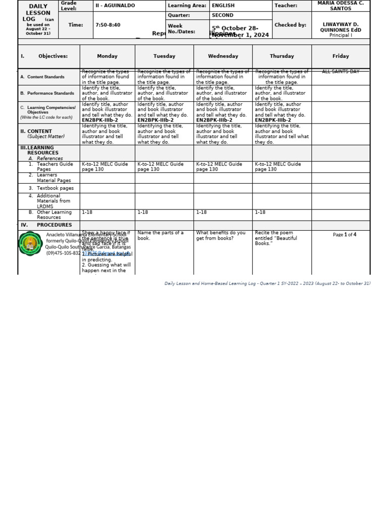 Mocs DLL q2 Week 5 English | PDF | Learning | Behavior Modification