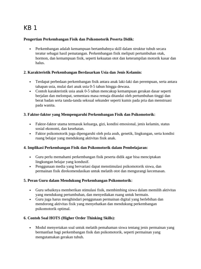 Resum KB 1 - KB 3 | PDF