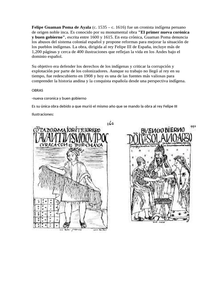 Felipe Guaman Poma de Ayala | PDF | Viajes y turismo