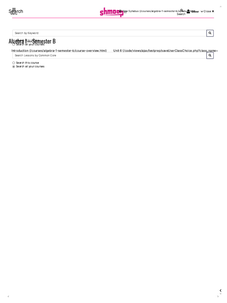 Algebra I-Semester B - Shmoop Online Courses | PDF | Equations | Time ...