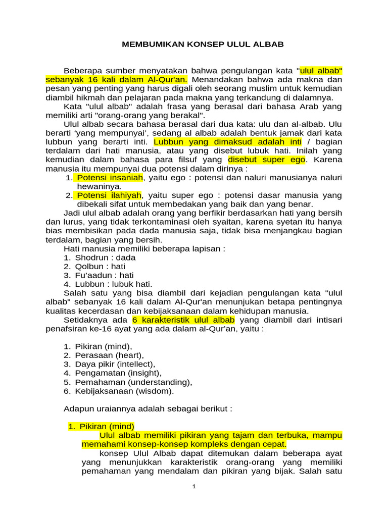 Membumikan Konsep Ulul Albab | PDF