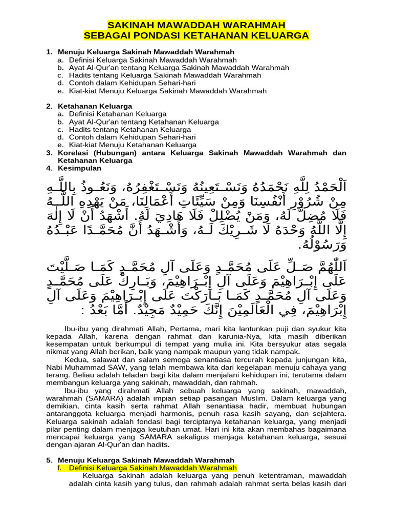 Keluarga Sakinah Mawaddah Warahmah | PDF | Agama & Spiritualitas