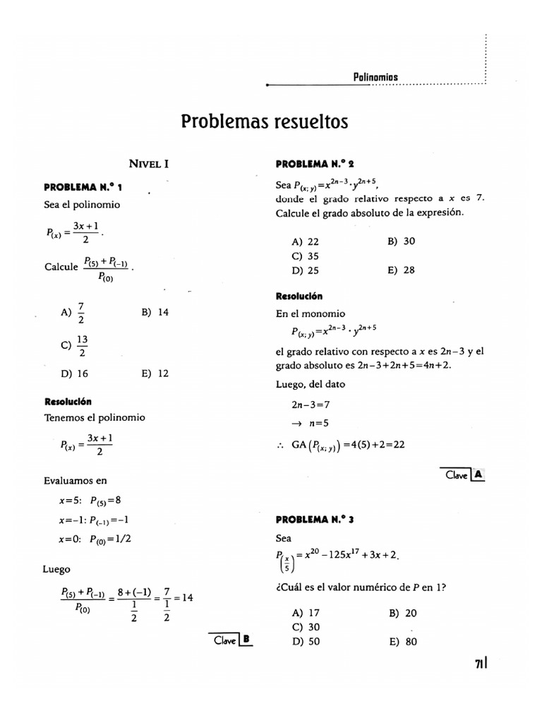 Algebra Polinomios Resuelto | PDF